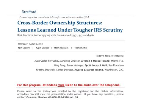 Ppt Cross Border Ownership Structures Lessons Learned Under