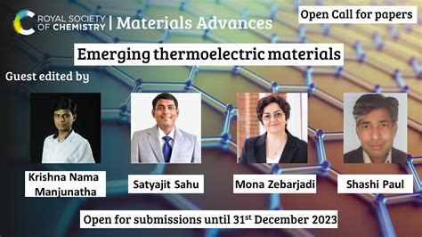 Open Call For Papers Emerging Thermoelectric Materials Themed