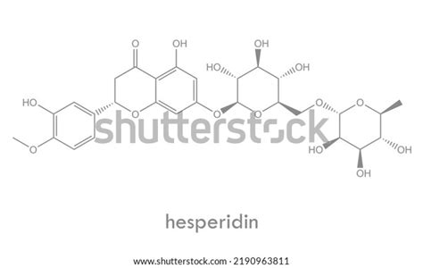 Hesperidin Structure Molecule Flavanone Glycoside Found Stock Vector