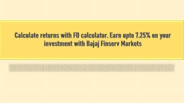 FD Calculator Presentation Free To Download
