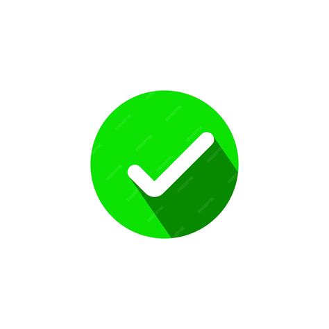 Premium Vector Green Check Mark Button With Long Shadow Premium Vector Green Check Mark Button With Long Shadow
