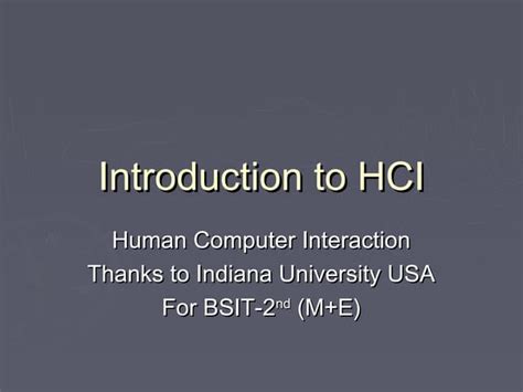 Human Computer Interaction Hci Pptx