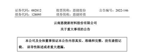 突发恩捷股份董事长和副董事长均被公安机关指定居所监视居住 公司 类产品 生产