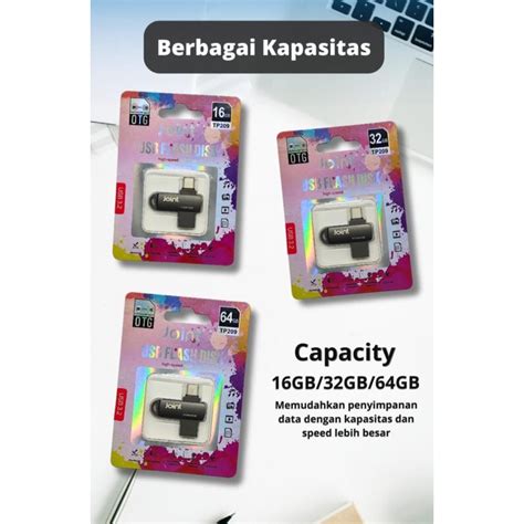 Jual Flash Disk Otg Original Joint Usb3 2 Dual Drive Usb Type C Tp209 16gb 32gb 64gb Metal
