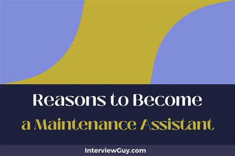 25 Reasons To Become Maintenance Assistant Be The Go To Fixer