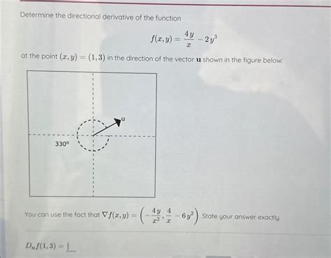 Solved Determine The Directional Derivative Of The Function