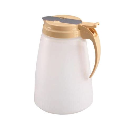 64 Oz Polyethylene Syrup Server With Almond Top