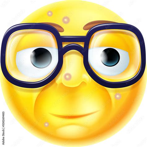 Geek Or Nerd Emoticon Stock Illustration Adobe Stock