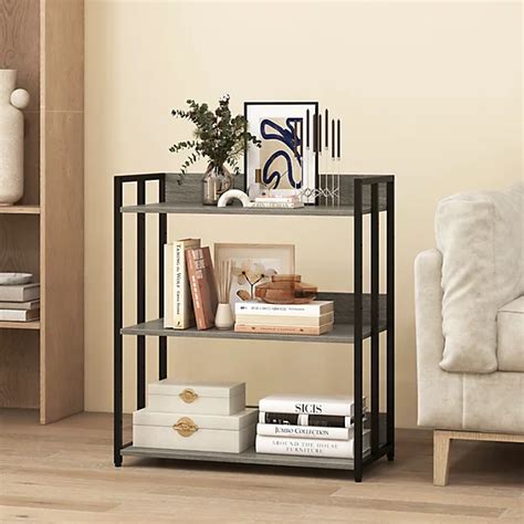 Costway 3 Tier Corner Bookcase Metal Frame Floor Storage Shelf Display Rack
