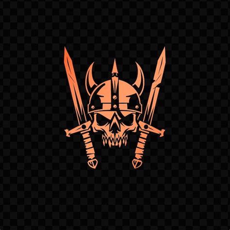 Premium Psd Skull With A Sword And The Words Demon On The Right Side