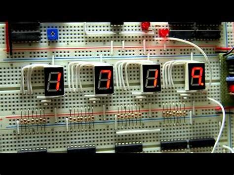 Digital Clock Built Using 7490 Decade Counters And A 555 Timer