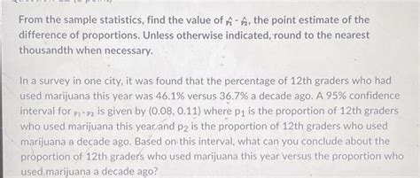 Solved From The Sample Statistics Find The Value Of H The Chegg Com