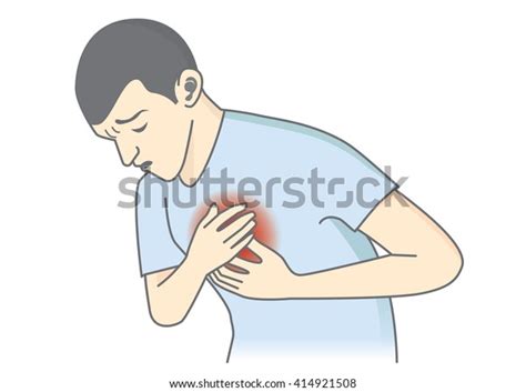 Man Have Early Symptoms Heart Attack Stock Vector Royalty Free