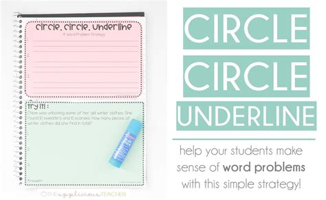 A Simple Word Problem Strategy Circle Circle Underline