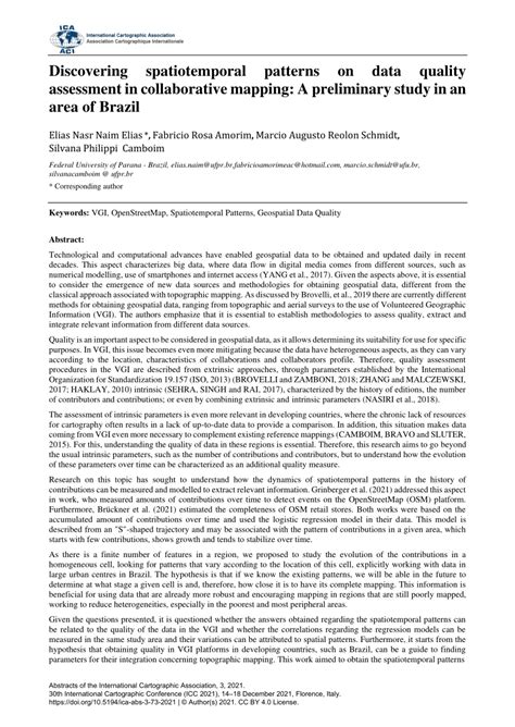 Pdf Discovering Spatiotemporal Patterns On Data Quality Assessment In Collaborative Mapping A