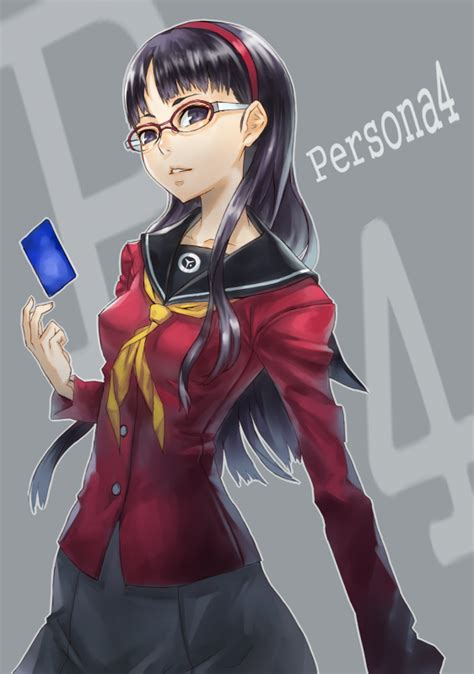 Safebooru 4hands Amagi Yukiko Black Hair Glasses Hairband Long Hair Persona Persona 4 School