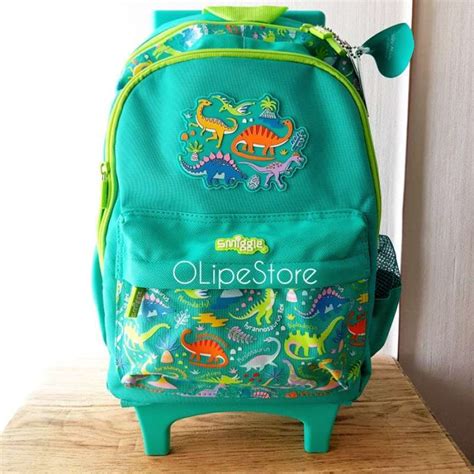 Promo Smiggle Bag Backpack Junior Trolley Cloud Nine Tas Troli Dino