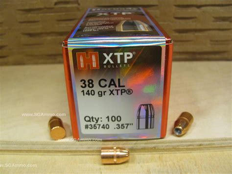 100 Count Box 38 Cal 140 Grain XTP Projectile For Handloading 357