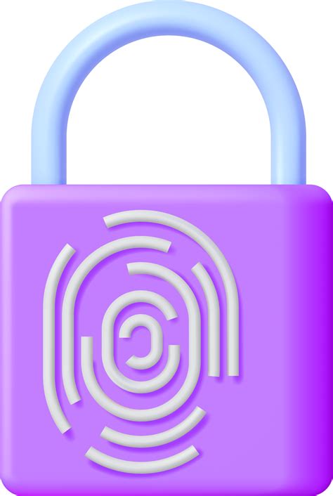 D Fingerprint On Padlock PNG