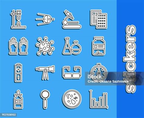 Atur Garis Infografis Diagram Lingkaran Kompas Botol Dan Pil Obat
