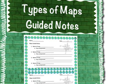 Types Of Maps Guided Notes Worksheet Template Teaching Resources