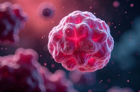 Illustration Of Virus Cells Or Bacteria Molecule Under Microscope Abstract 3d Illustration