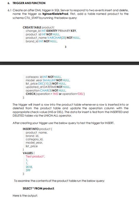 Solved 6 Trigger And Function 61 Create An After Dml