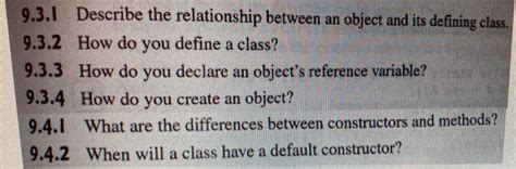 Solved 931 Describe The Relationship Between An Object And