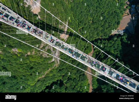 In This Aerial View Tourists Brave The Worlds Longest And Highest