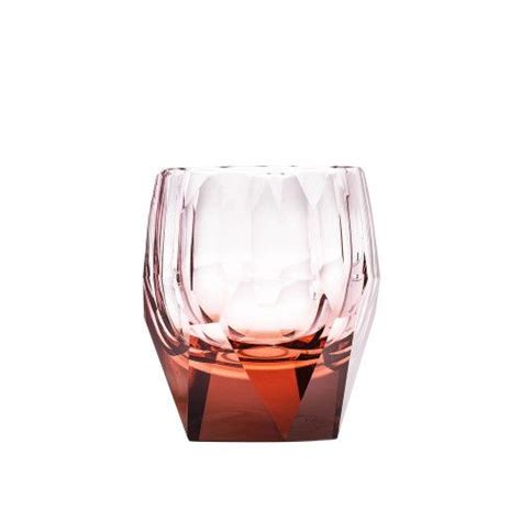 Moser Cubism Double Old Fashioned Rosalin 73 Oz Whisky Glass Glass