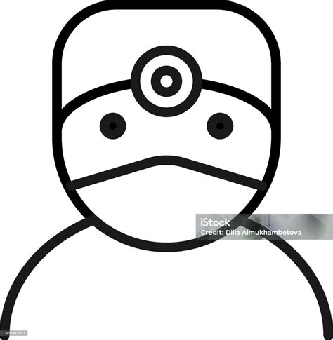 직업 및 직업 개념 평면 스타일로 그려진 현대적인 윤곽선 기호 편집 가능한 스트로크 치과 의사의 벡터 흑백 격리 라인 아이콘 건강 진단에 대한 스톡 벡터 아트 및 기타