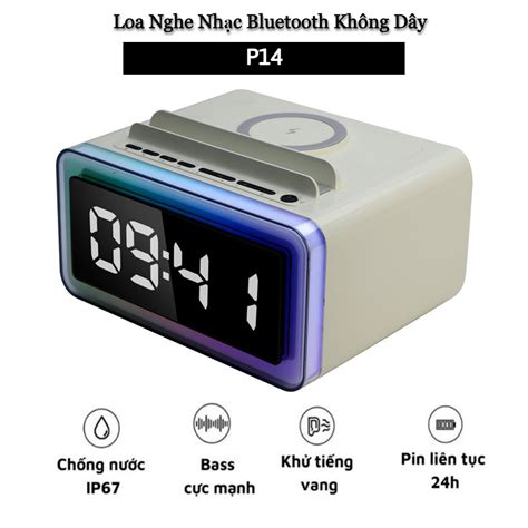Loa Bluetooth P14 LED RGB Thiết Kế Cực Đẹp Đồng Hồ Led Tích Hợp Loa P14 Hỗ Trợ Sạc Điện Thoại