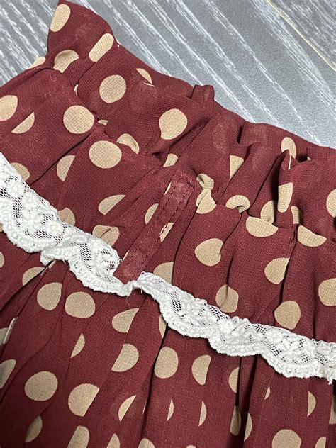 리즈리사 초코 브라운 라떼갸루 레이스 땡땡이 스커트 모리걸 후루츠패밀리