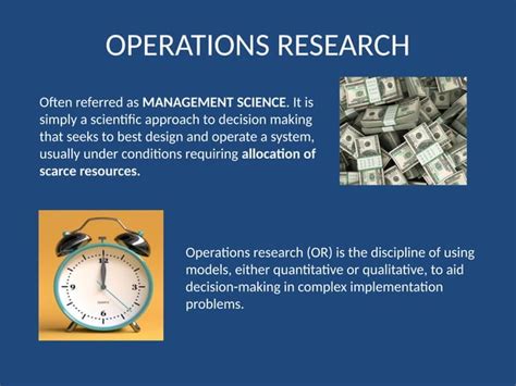 Introduction To Operations Research And Linear Programming Ppt