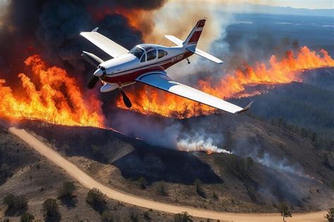 Avión Tratando De Apagar Un Incendio Forestal Foto Premium