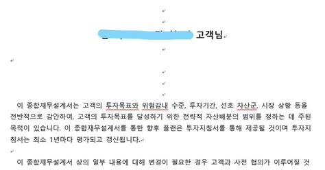 종합 재무설계 보고서 박규석 숨고 숨은고수