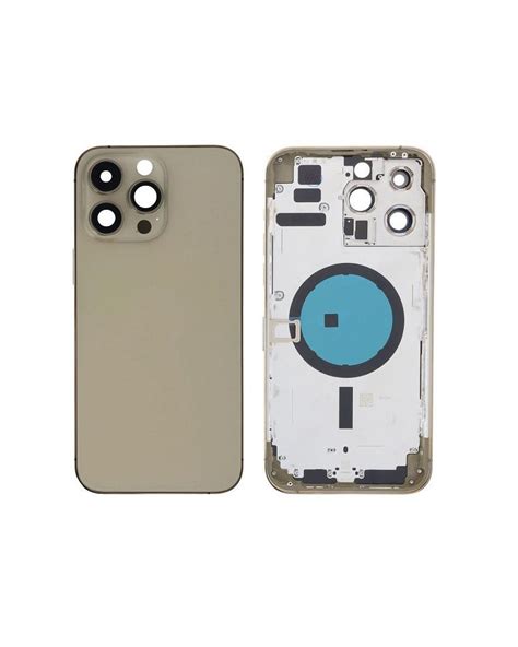 Chasis Central Con Tapa Trasera Para Iphone 14 Pro Max Dorado