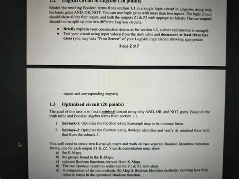 Solved 1 Boolean Algebra And Logisim Task 50 Marks The