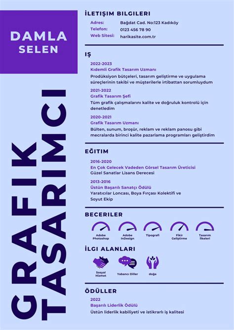 Grafik Tasarım Cv Örnekleri Ücretsiz Şablonlar Canva