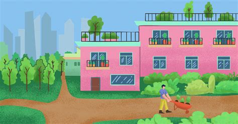 분홍색 건물 앞에서 개를 산책시키는 사람 벡터 Unsplash의 그림 이미지