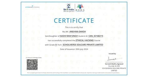 Anshika Daksh On Linkedin Successfully Completed The Ethical Hacking