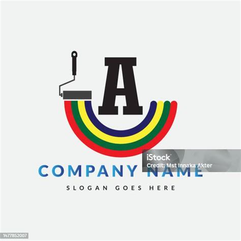 편지 템플릿에 로고를 페인트하십시오 편지에 페인트 로고 초기 페인트 기호 개념 템플릿 0명에 대한 스톡 벡터 아트 및 기타 이미지 0명 개념 건설 산업 Istock