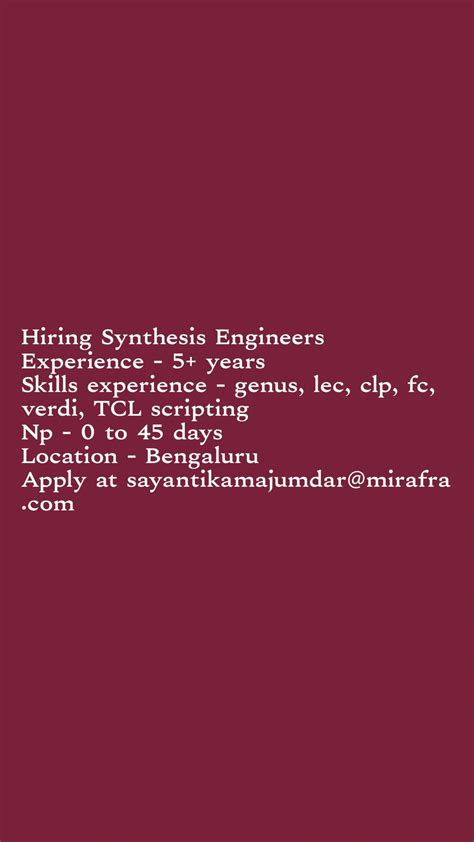 synthesis engineers genus lec clp fusioncompiler verdi tcl