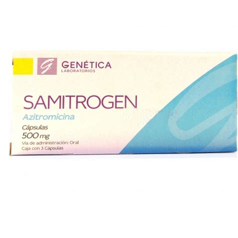 Samitrogen Azitromicina Capsulas 500 Mg 3 Capsulas Genética— Farmacia