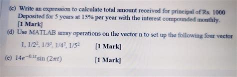 Solved C Write An Expression To Calculate Total Amount Chegg