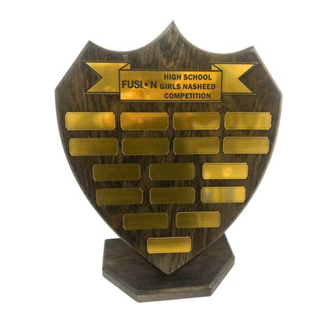Wooden Shield Award Woolfs Trophies And Engravers