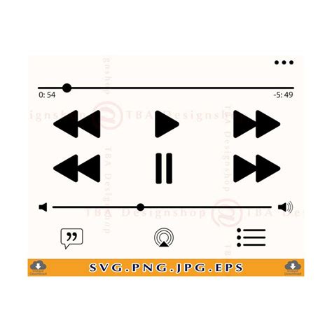 Audio Control Buttons Svg Music Player Buttons Svg Spotify Inspire