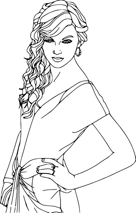 Coloriage Taylor Swift à Imprimer