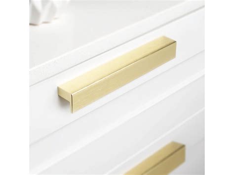 Square Hook Handle Aluminium Brushed Brass Anodised