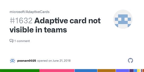 Adaptive Card Not Visible In Teams · Issue 1632 · Microsoft